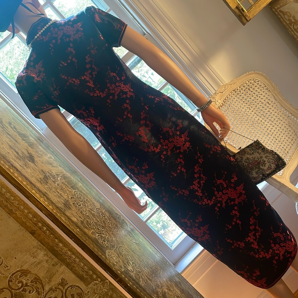 Vintage Traditional Chinese Sheath Cheongsam In Black… - Gem